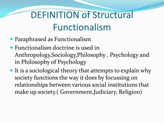 Structural functionalism