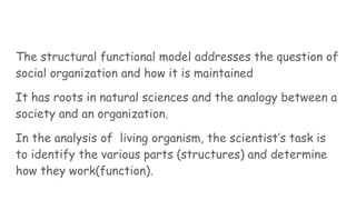 Social dimensions in Education - Structural functionalism | PPTX