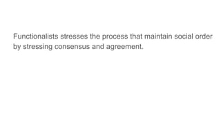 Social dimensions in Education - Structural functionalism | PPTX