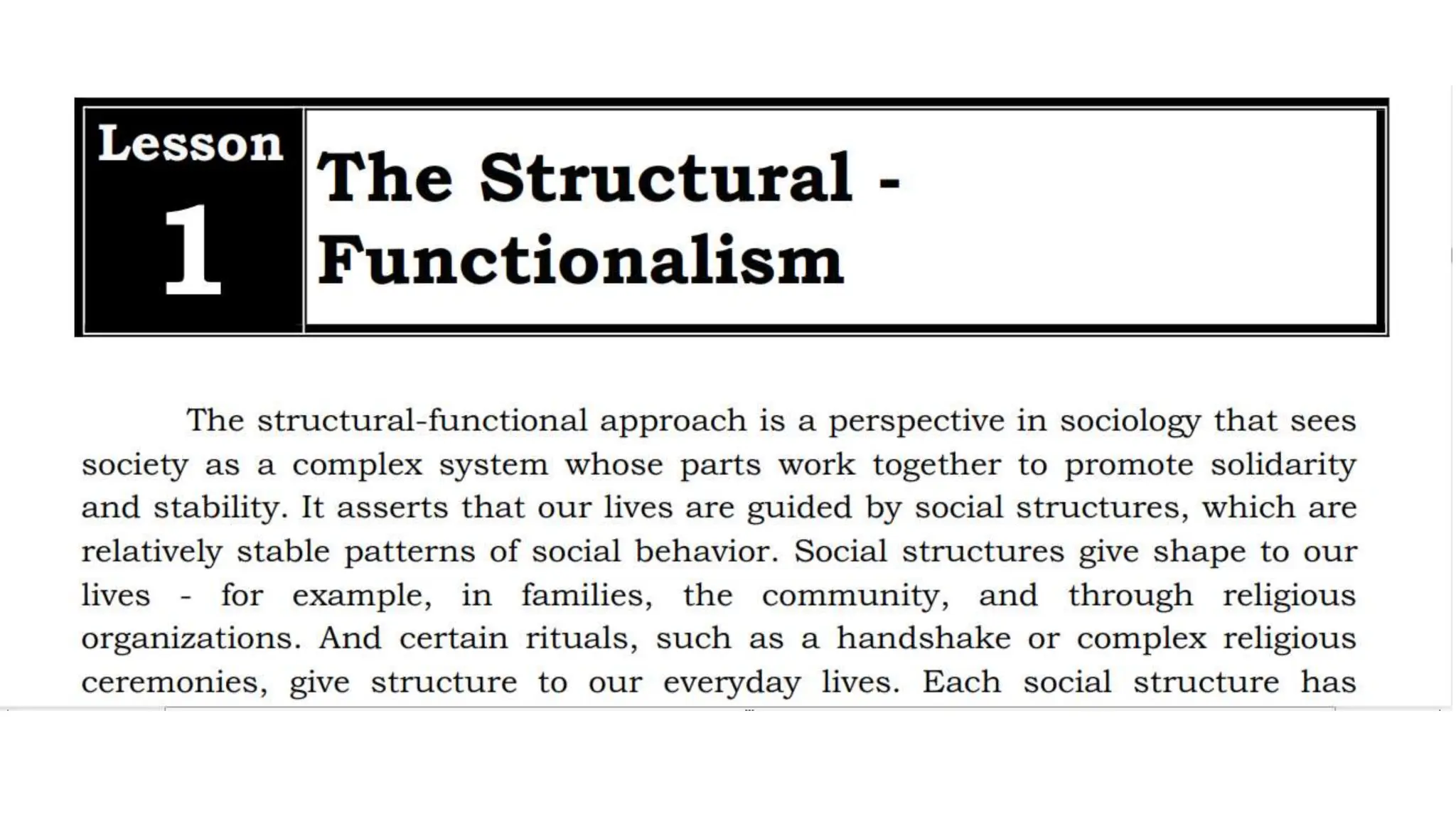 STRUCTURAL FUNCTIONALISM & ITS IMPORTANCE IN EXAMINING SOCIO-ECONOMIC ...