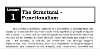STRUCTURAL FUNCTIONALISM & ITS IMPORTANCE IN EXAMINING SOCIO-ECONOMIC ...