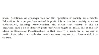 STRUCTURAL FUNCTIONALISM & ITS IMPORTANCE IN EXAMINING SOCIO-ECONOMIC ...