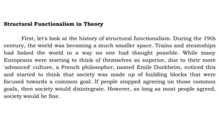 STRUCTURAL FUNCTIONALISM & ITS IMPORTANCE IN EXAMINING SOCIO-ECONOMIC ...
