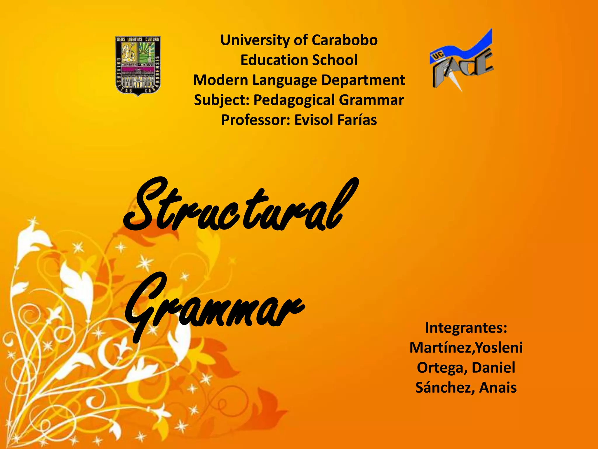 Structural grammar iii | PPTX