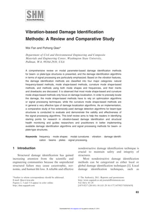Structural health monitoring 2011-wei fan-83-111 | PDF | Technology & Computing