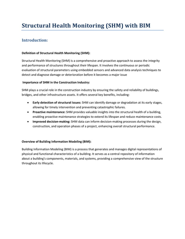 Structural Health Monitoring (SHM) with BIM | PDF