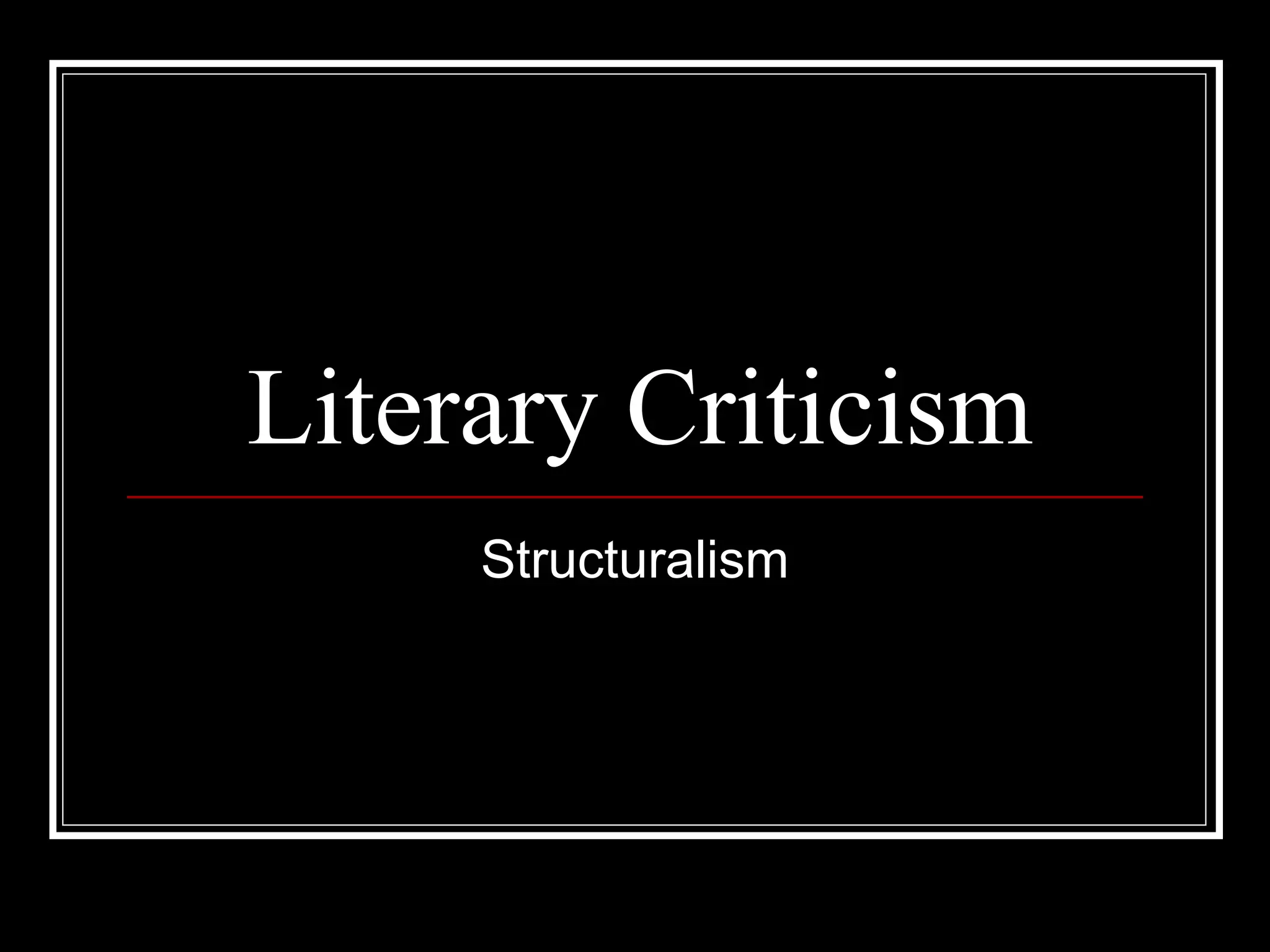 Structuralism | PPT