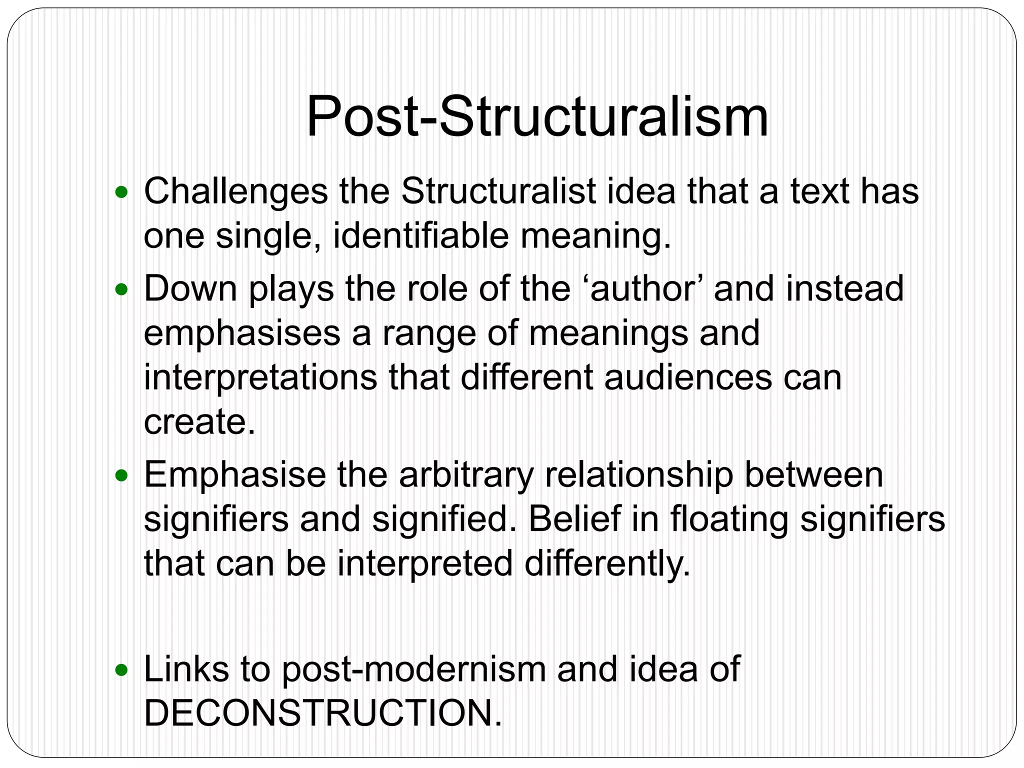 Structuralism and Post Structuralism | PPTX
