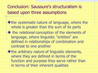 Structuralism and Saussure | PPT