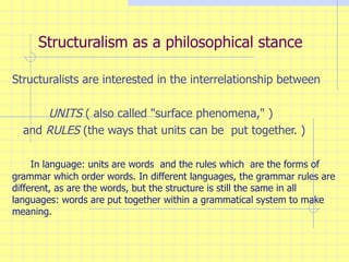 Structuralism and Saussure | PPT