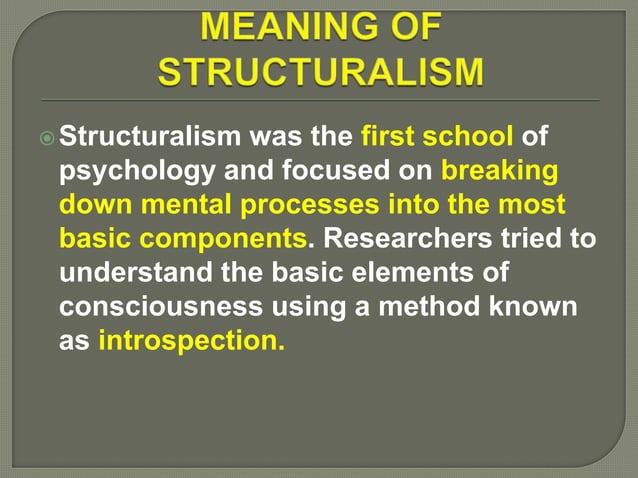 Structuralism School of Psychology | PPTX