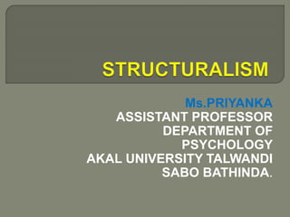 Structuralism Psychology