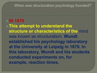 Structuralism Psychology Example