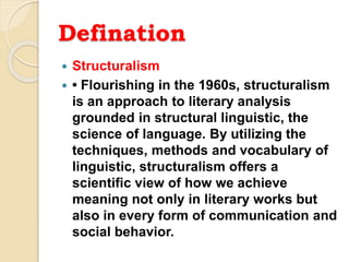 Structuralism in linguistics | PPTX