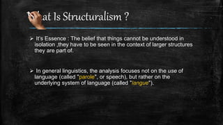 Structuralism in linguistics | PPTX