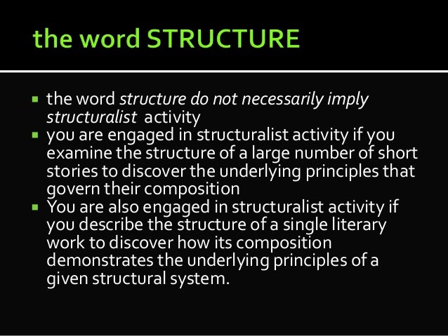 English Literature Structuralism And Its Application To