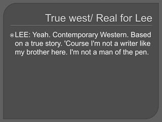 Structuralist (Saussurean)interpretation of true west play (sam shepard ...