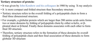 Structural level of organization of proteins | PPTX