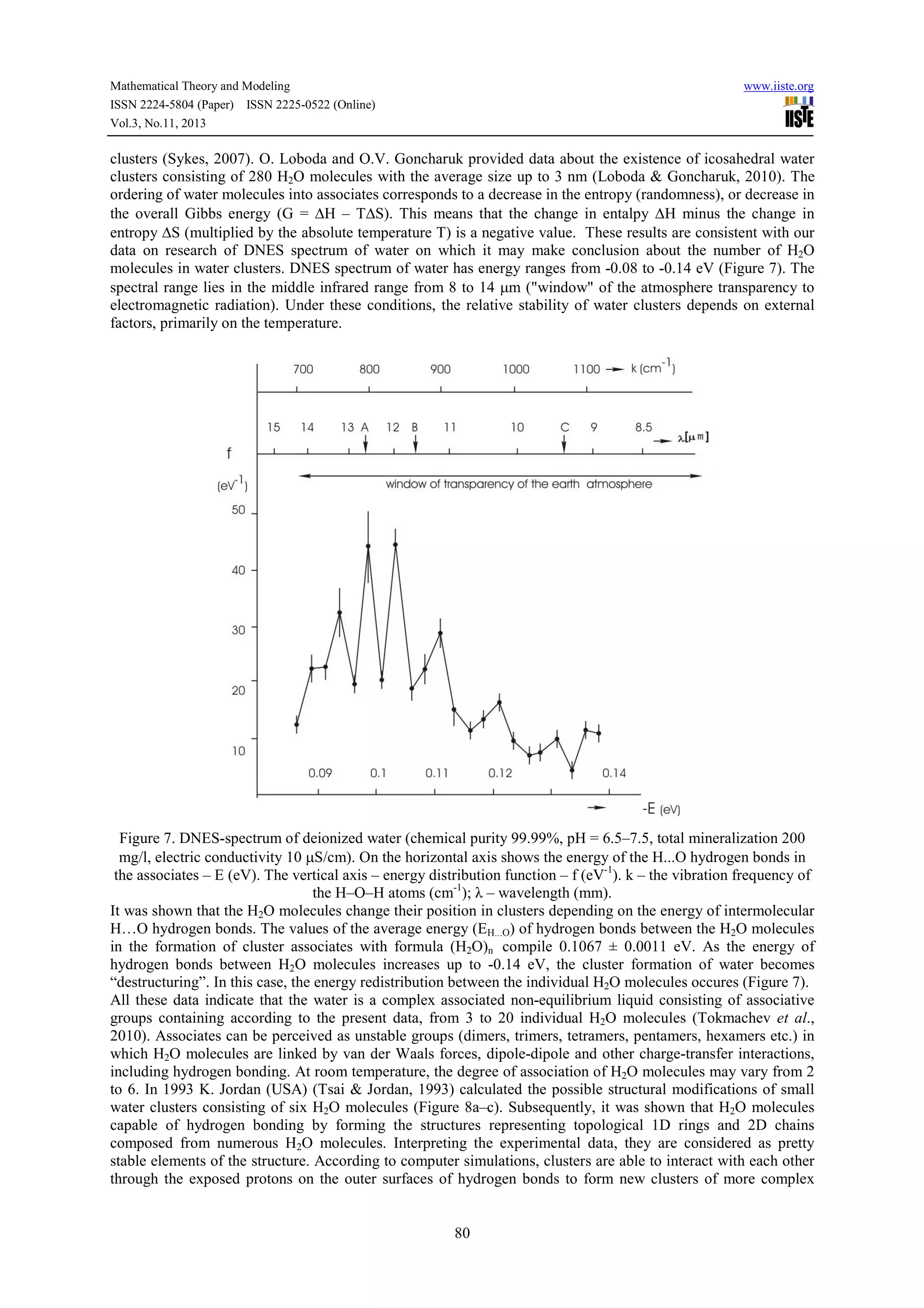Structural mathematical models describing water clusters | PDF