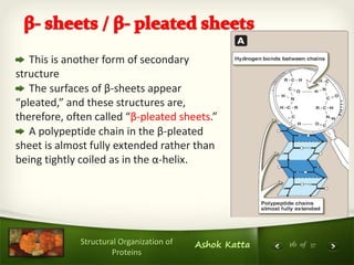 Structural organization of proteins (Chemistry of Proteins (Part - III ...