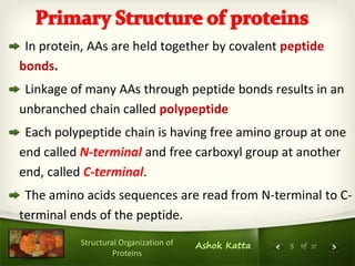 Structural organization of proteins (Chemistry of Proteins (Part - III ...