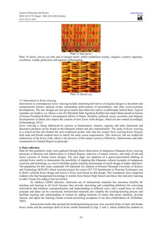 Structural patterns in asante kente an indigenous instructional resource for design education in ...