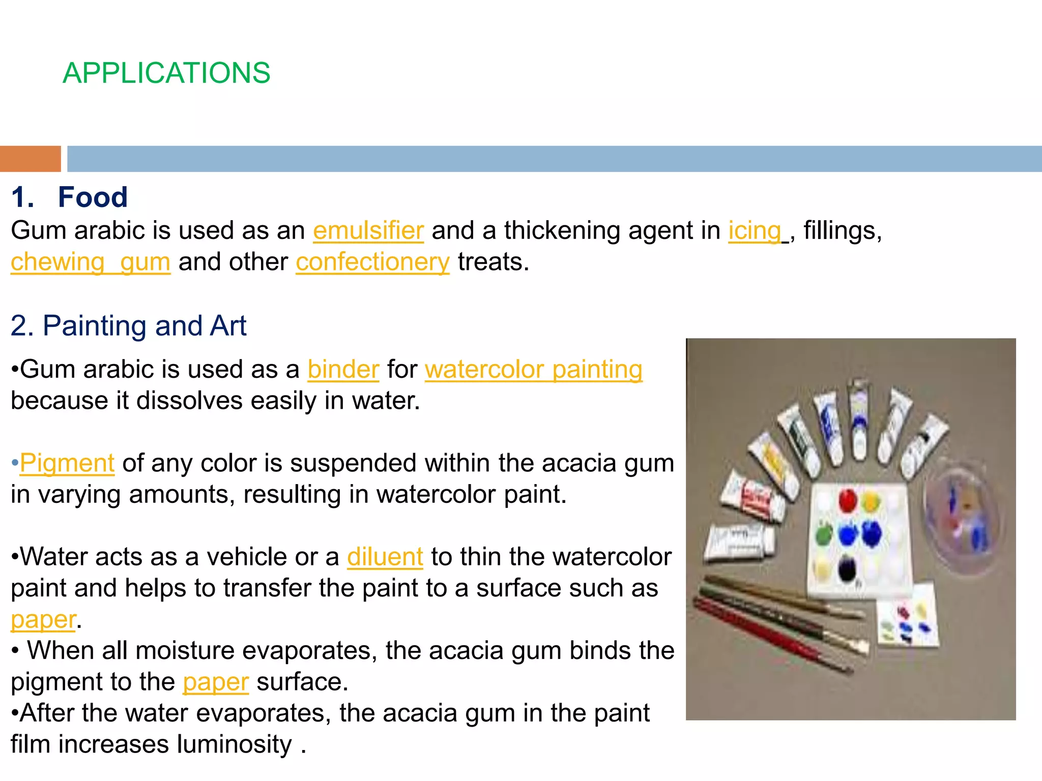 GUM ARABIC, GUM GHATTI, GUM TRAGACANTH | PPTX
