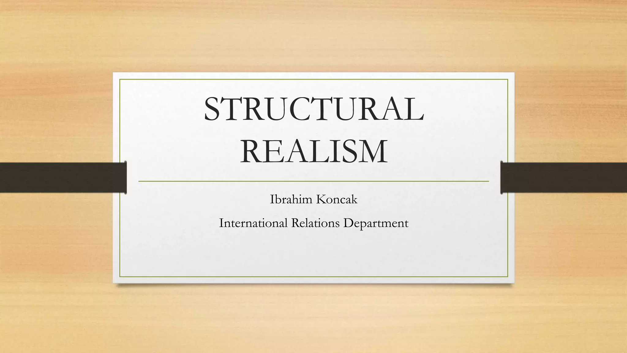 Structural realism lecture presentation | PPTX
