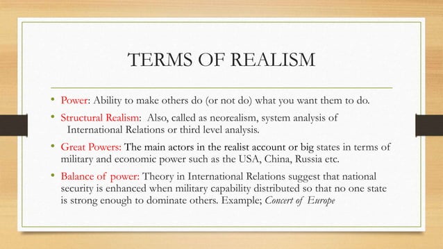 Structural realist vocabulary for beginners | PPTX