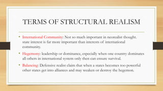 Structural realist vocabulary for beginners | PPTX
