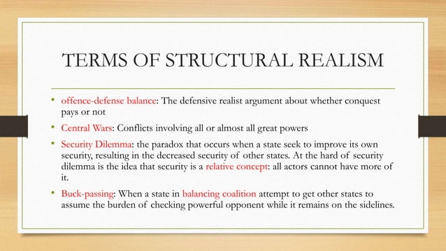 Structural realist vocabulary for beginners | PPTX