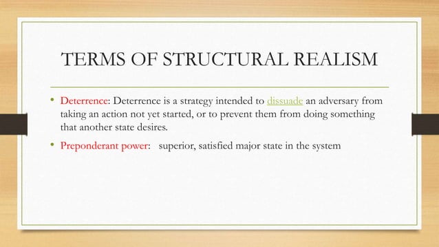 Structural realist vocabulary for beginners | PPTX