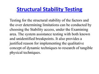 Structural stability testing | PPTX