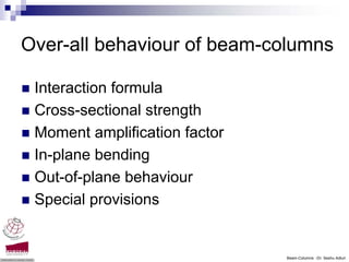 Structural steel design : beam-columns | PDF