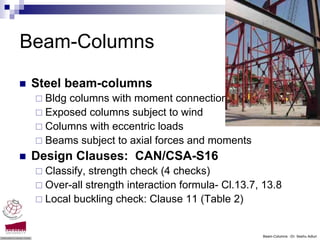Structural steel design : beam-columns | PDF