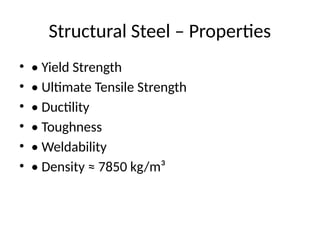 Design of steel structural elements - types | PPTX