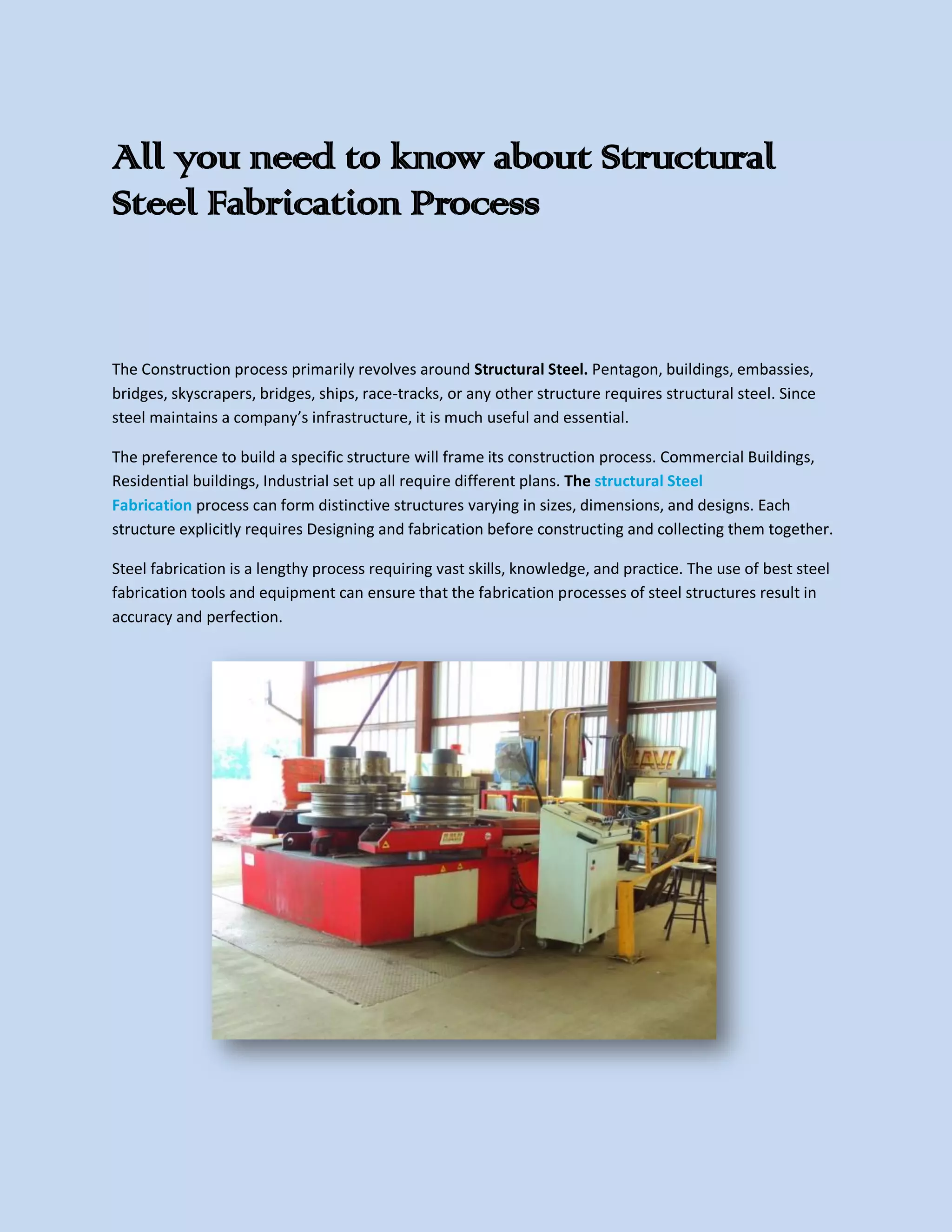 Structural Steel Fabrication Process | PDF