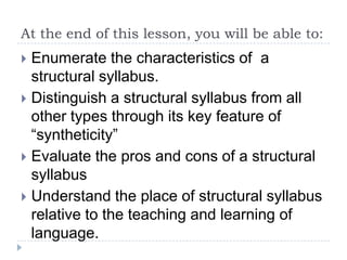 Structural Syllabus Design | PPTX
