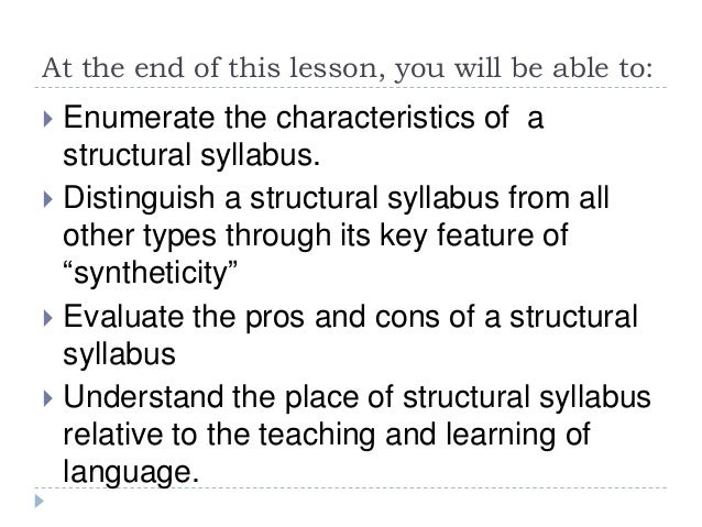 Structural Syllabus Design