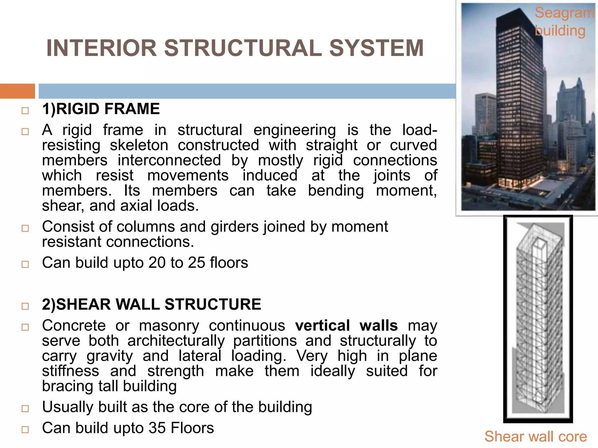 Structural systems in high rise buildings | PPTX