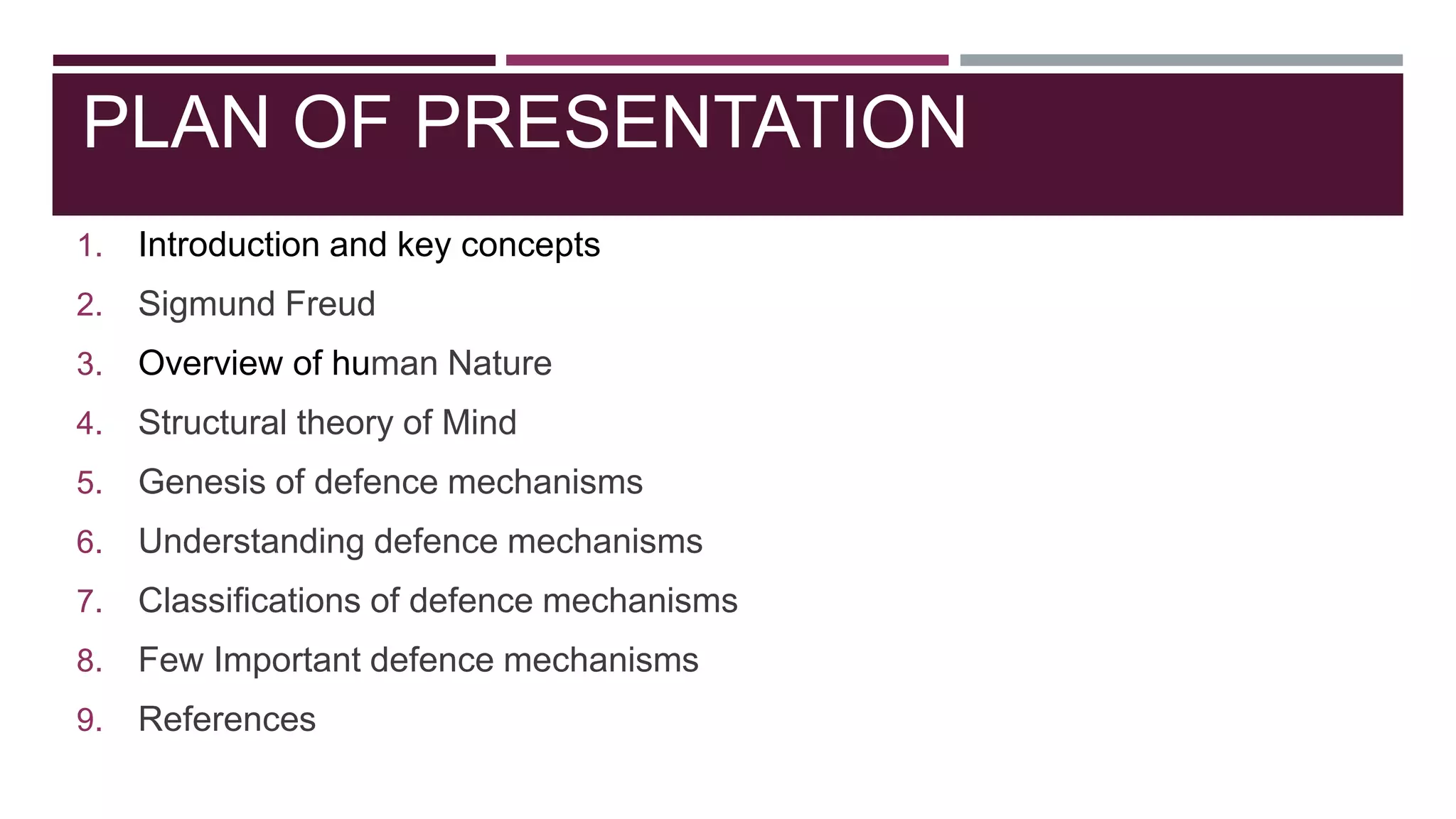 Structural theory of mind and ego defense mechanism | PPTX