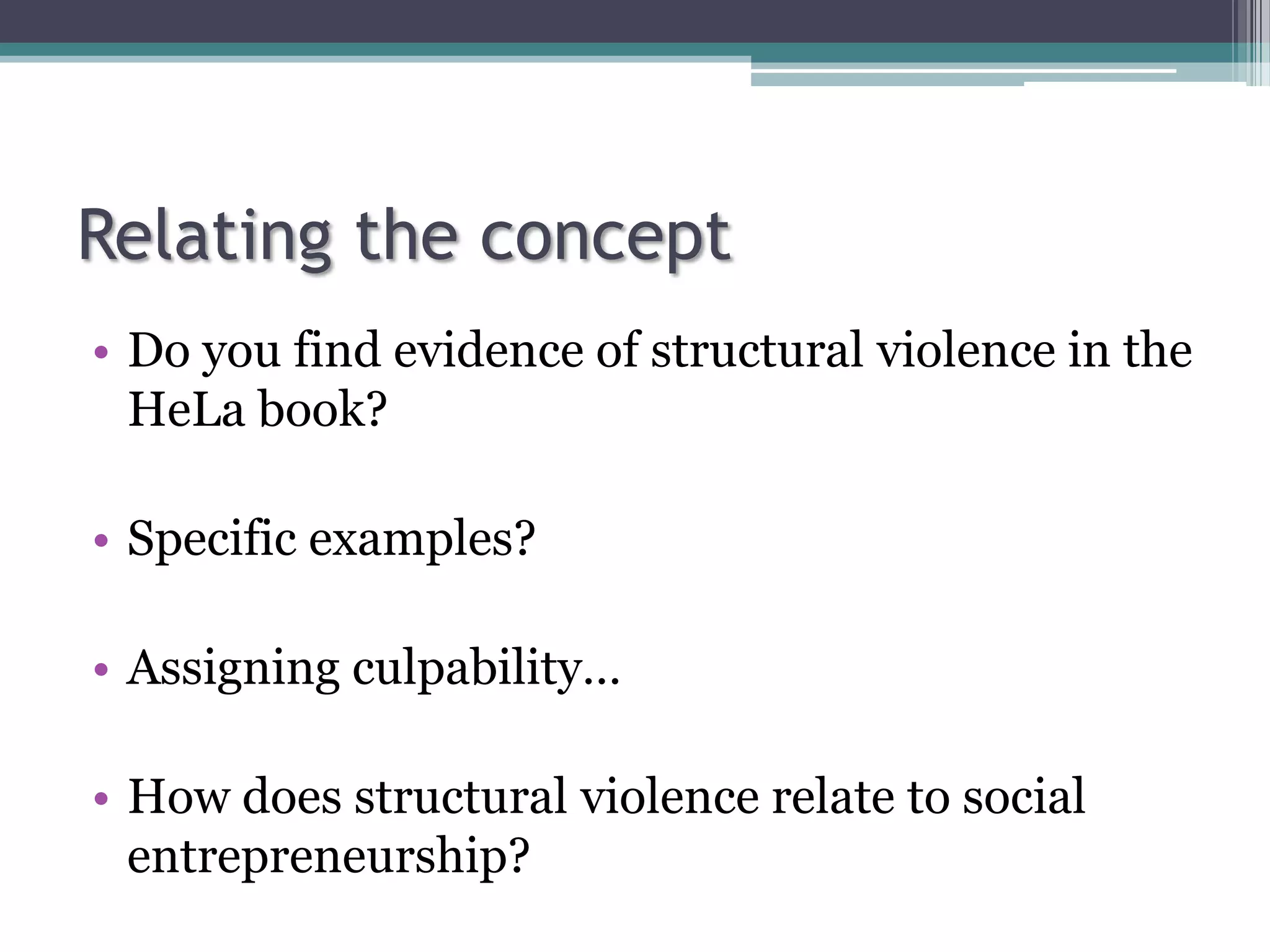 HeLa: Structural violence | PPTX