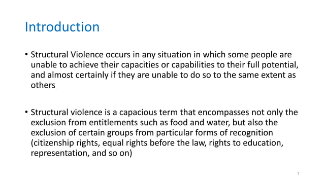 Structural violence | PPTX | Agriculture | Industries