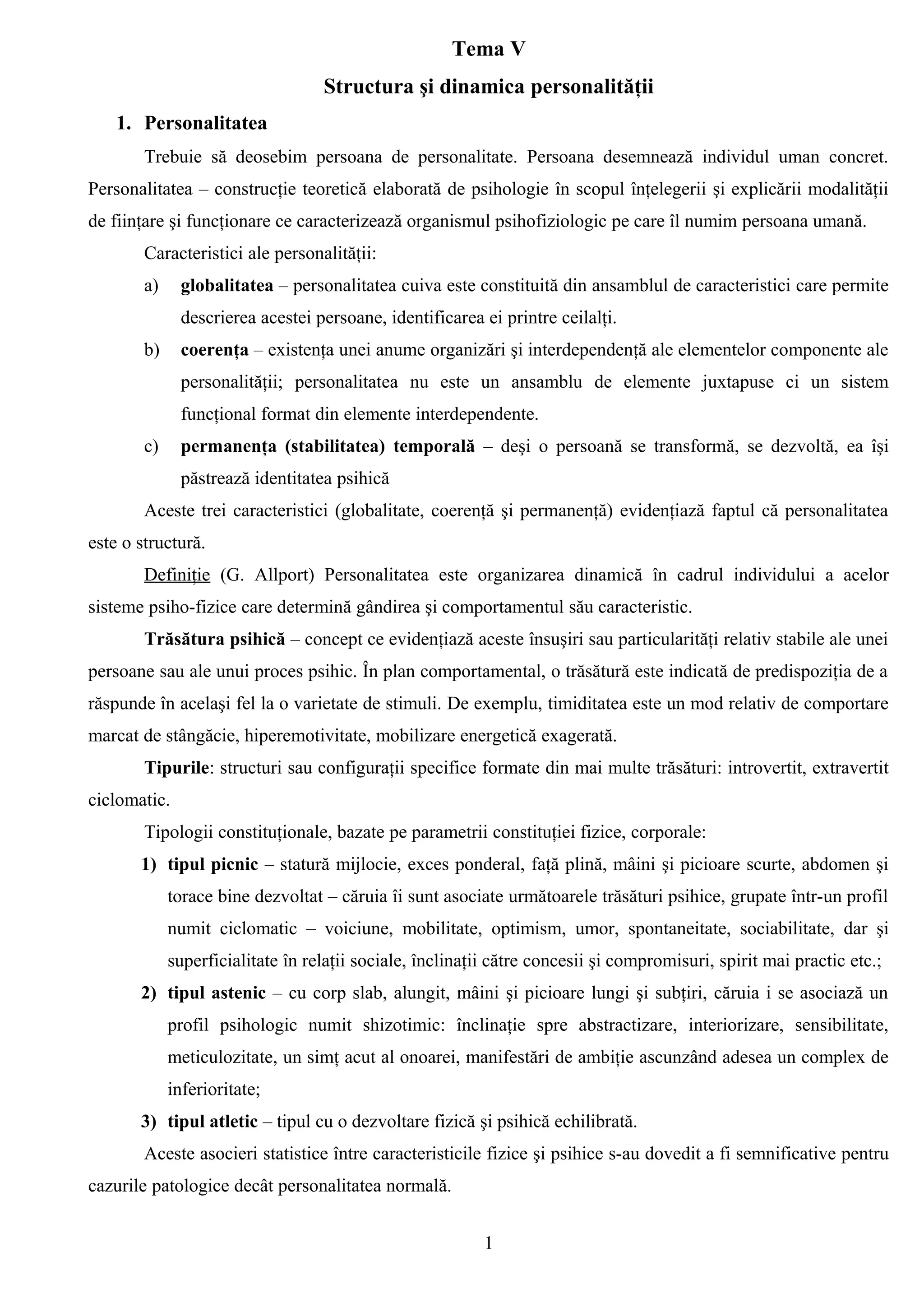 Structura personalitate | DOC