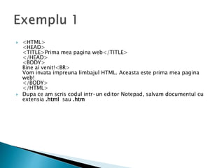 Structura unei pagini web | PPT