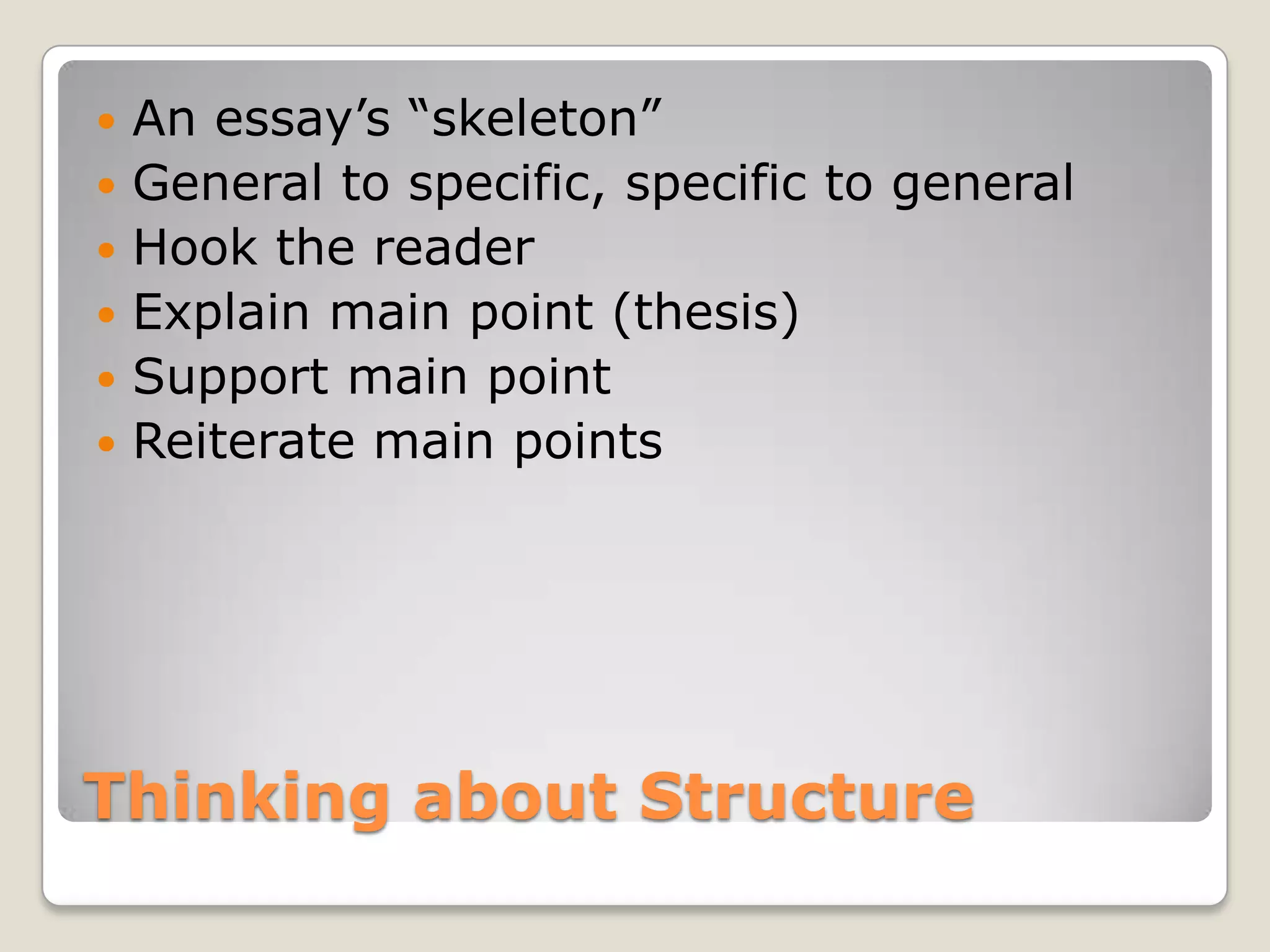 Essay Structure & Organization | PPTX