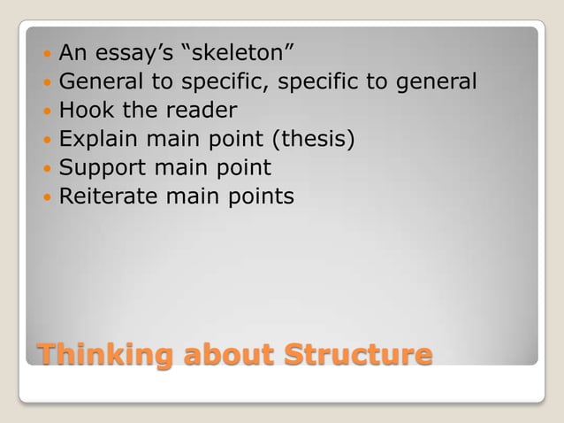 Essay Structure & Organization | PPTX | Homework and Study | Education