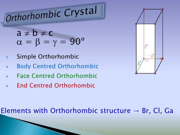 Orthorhombic Crystal System Examples