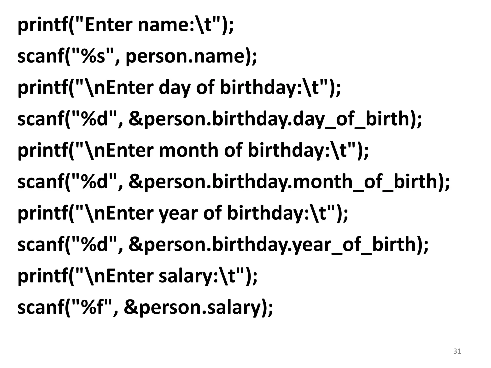 Structure in C | PPTX