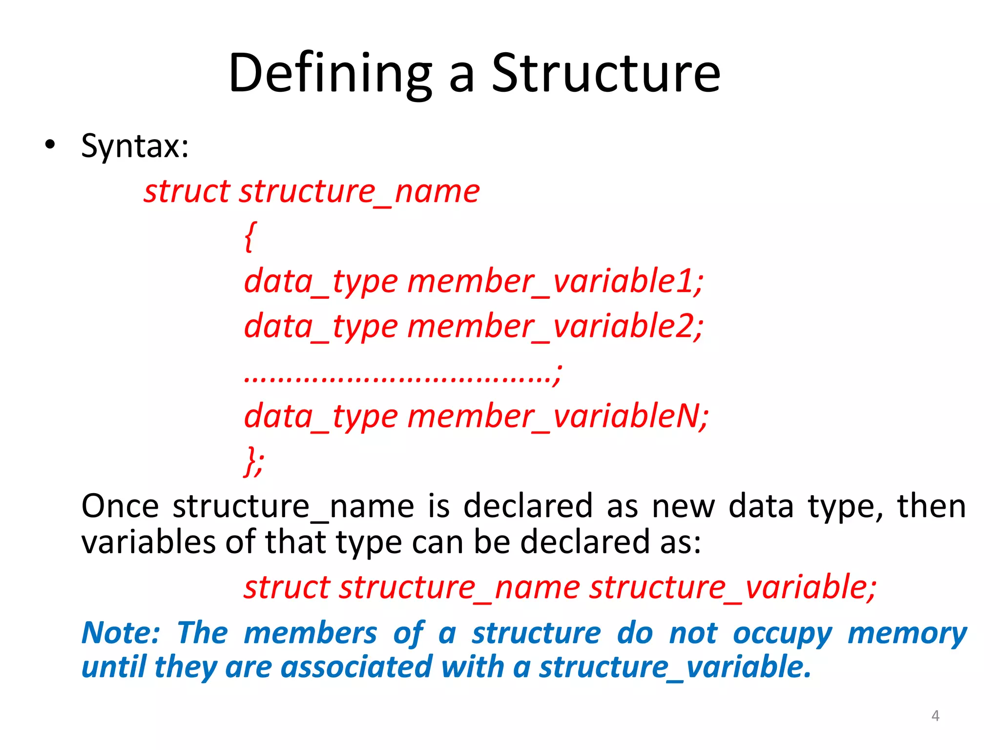 Structure in C | PPTX